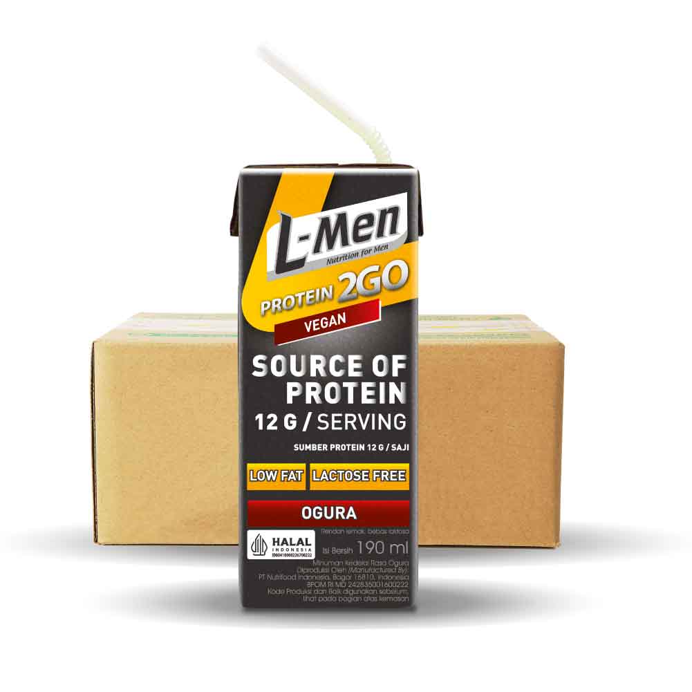 L-Men UHT Plant Protein 2GO Ogura - Kacang Merah 190ml (24 pcs) - 12gr – Nutrimart