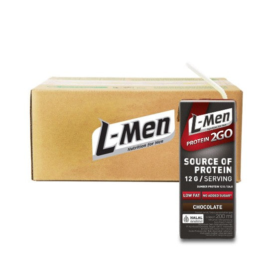 L-Men Protein 2GO Chocolate 200ml RTD (24 pcs) - 12g Whey Protein ...