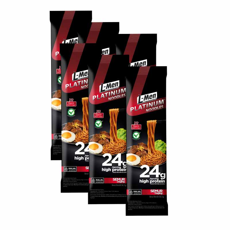 Six Pack - L-Men Platinum Noodle Tinggi Protein 24g / saji - Mie Pangg ...