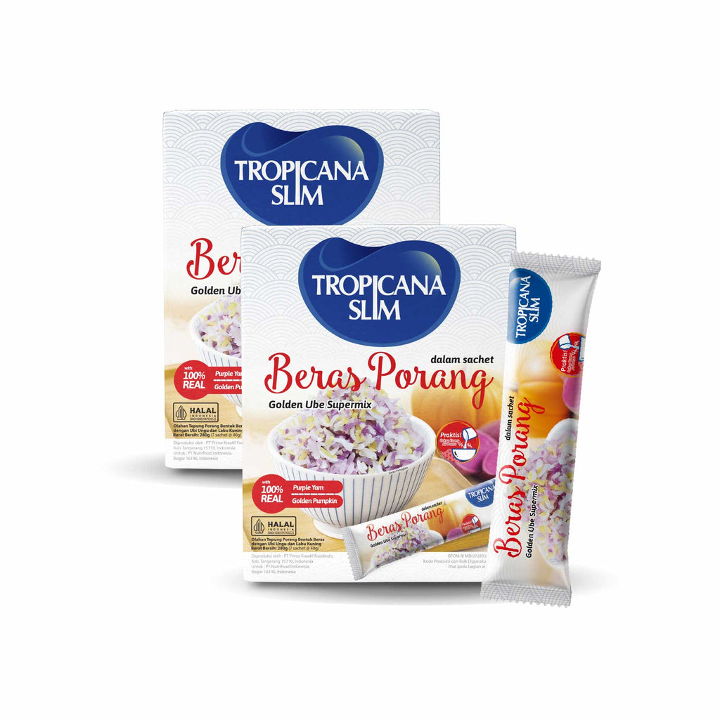 Twin Pack - Tropicana Slim Beras Porang Instant Golden Ube Supermix 7 ...