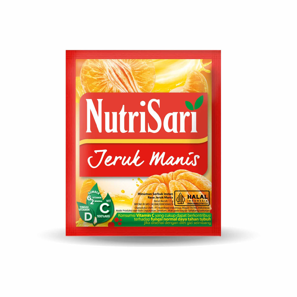 NutriSari Jeruk Manis 40 Sachet - Minuman Jeruk Vitamin C Vitamin D ...