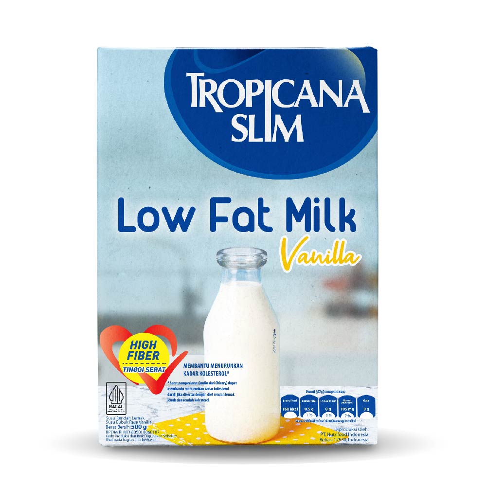 Tropicana Slim Milk Low Fat Vanilla 500gr -12 DUS – Nutrimart